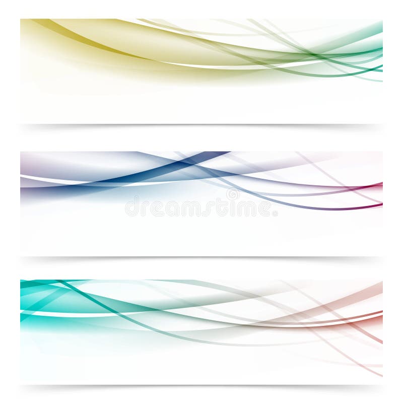 Speed Abstract Swoosh Wave Contemporary Header Set Stock Vector ...