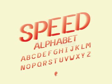 Speed Alphabet. Vector Alphabet Stock Vector - Illustration of type ...
