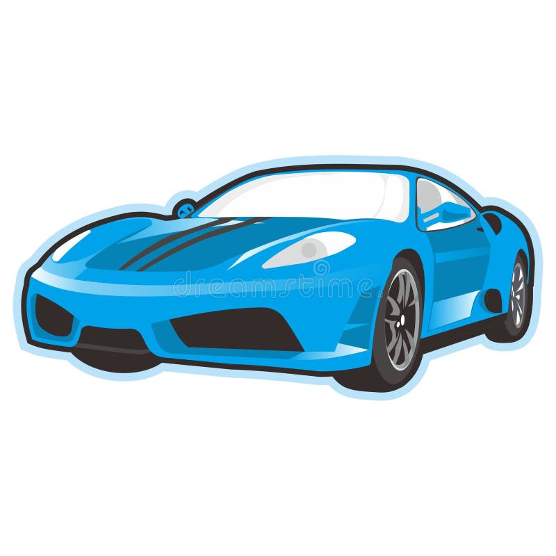The speed blue car stock vector. Illustration of wheel - 209154707