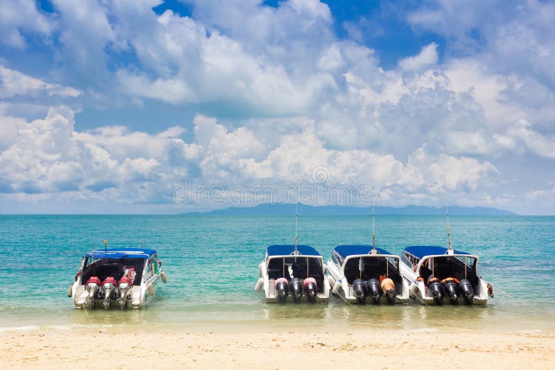 Speed boat on the beach stock photo. Image of coast, nature - 42813782