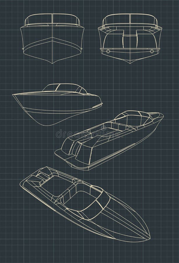 Speed Boat Isometric Drawings Stock Vector - Illustration of speed ...