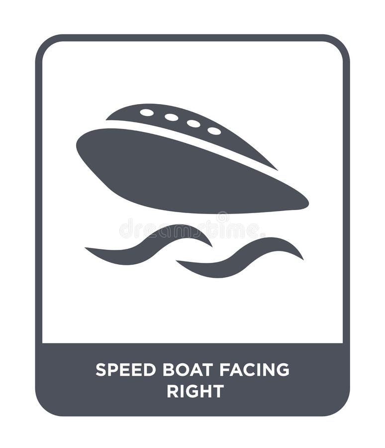 Speed Boat Facing Right Icon in Trendy Design Style. Speed Boat Facing ...