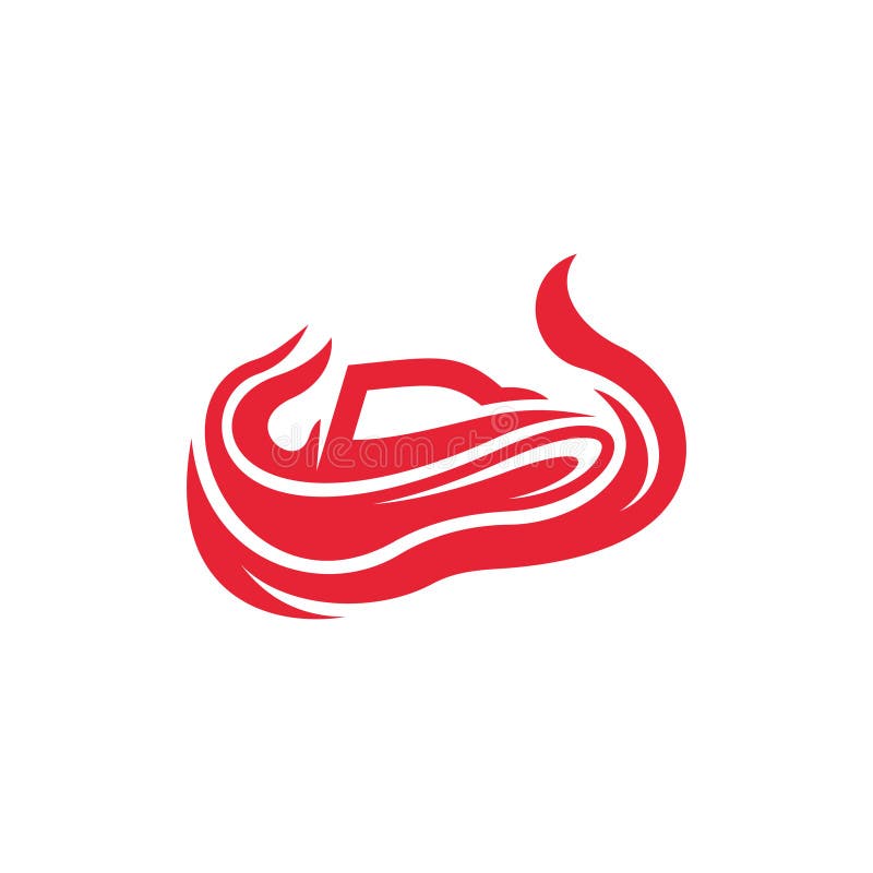 Speed Boat Fire Wave Modern Creative Logo Stock Vector - Illustration ...