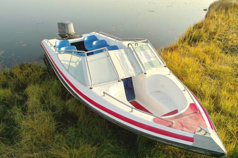 Speed Boat at Lake Side in Morning Stock Photo - Image of morning ...
