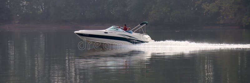 Speed boat on the river. editorial image. Image of reflection - 197263535