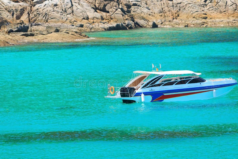 Speed boat on sea. stock image. Image of life, sport - 111364271