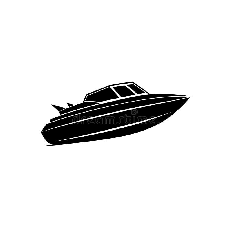 Speedboat Watercraft Design Silhouette Stock Image - Image of outline ...