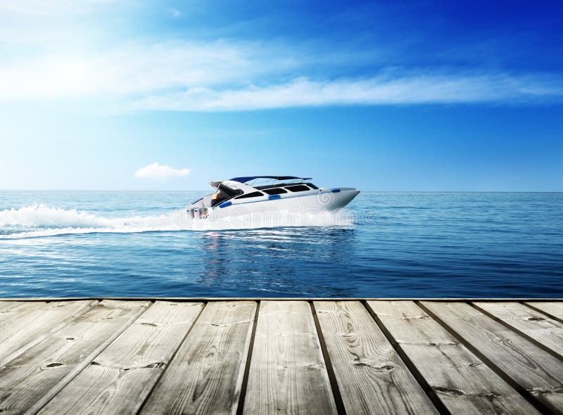 Summer Speed Boat stock illustration. Illustration of blue - 5263179
