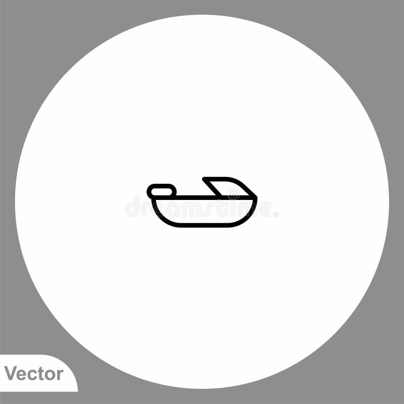 Speed Boat Vector Icon Sign Symbol Stock Vector - Illustration of ocean ...