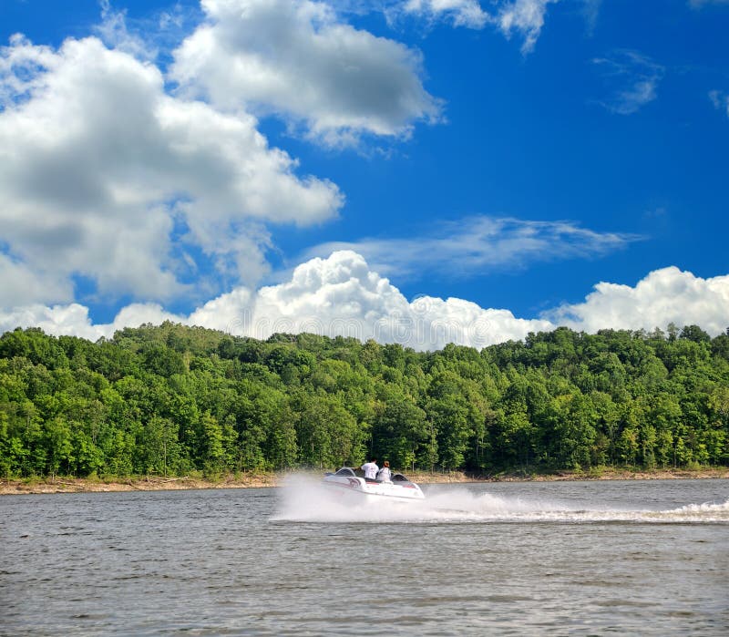 Boating in Kentucky stock image. Image of tourism, clouds - 5483237