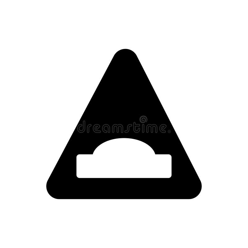 Speed Breaker Sign on the Road Side, Speed Bump Sign Stock Illustration ...