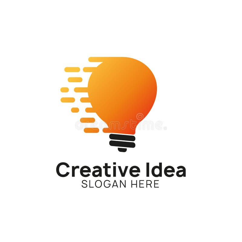 Speed Bulb Icon Symbol Design. Creative Idea Logo Design Template Stock ...