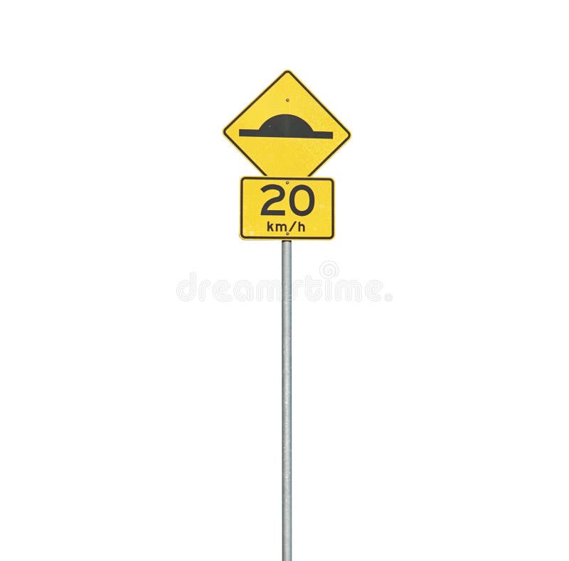 Speed Bump Sign in Yellow Color Stock Image - Image of australian, bump ...