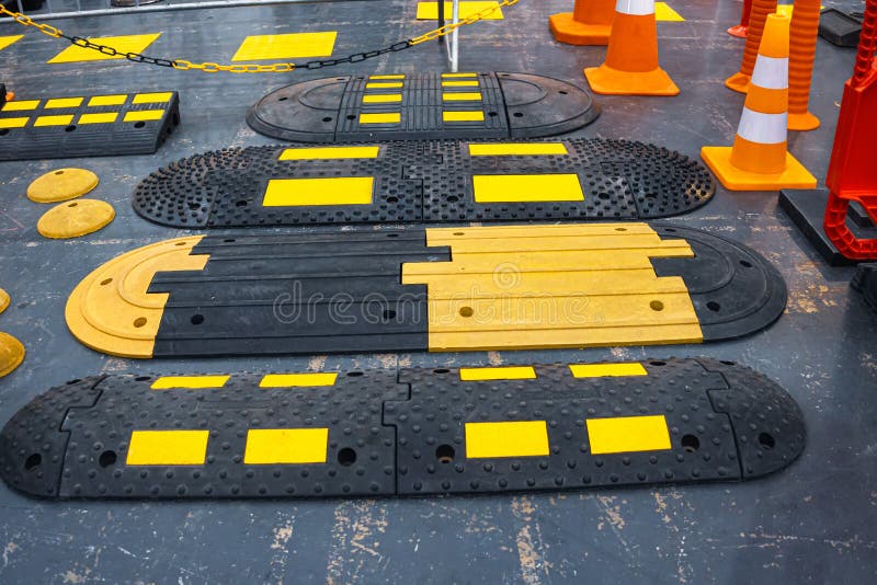 Speed Bump. Road Obstacle To Reduce Vehicle Speed Stock Photo - Image ...