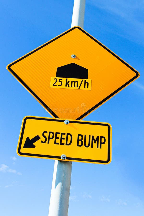 Speed Bump Sign with Speed Recommendation Stock Image - Image of arrow ...