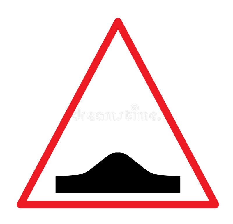 Speed Bump Warning Sign. Road Bump Icon on White Background. Flat Style ...