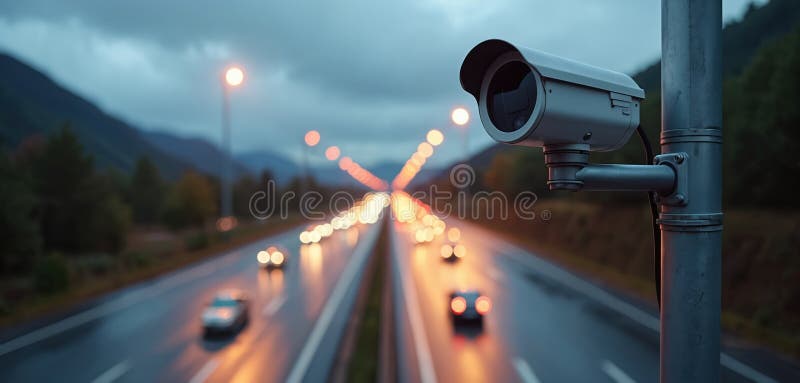 Speed Camera Mounted on Highway Road for Effective Traffic, Speed ...
