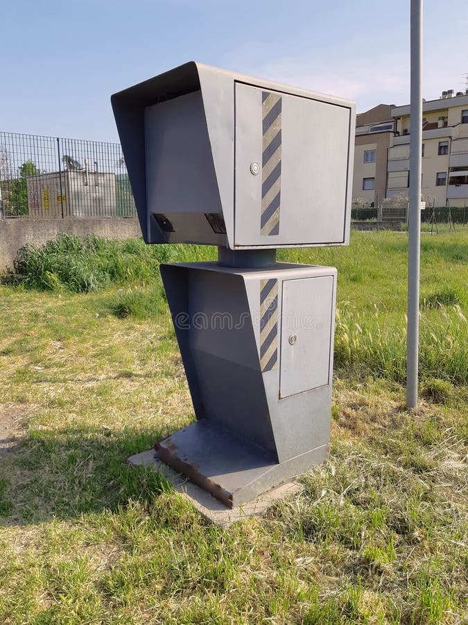 Speed Cameras Fixed Location Along an Extra-urban Road Stock Photo ...