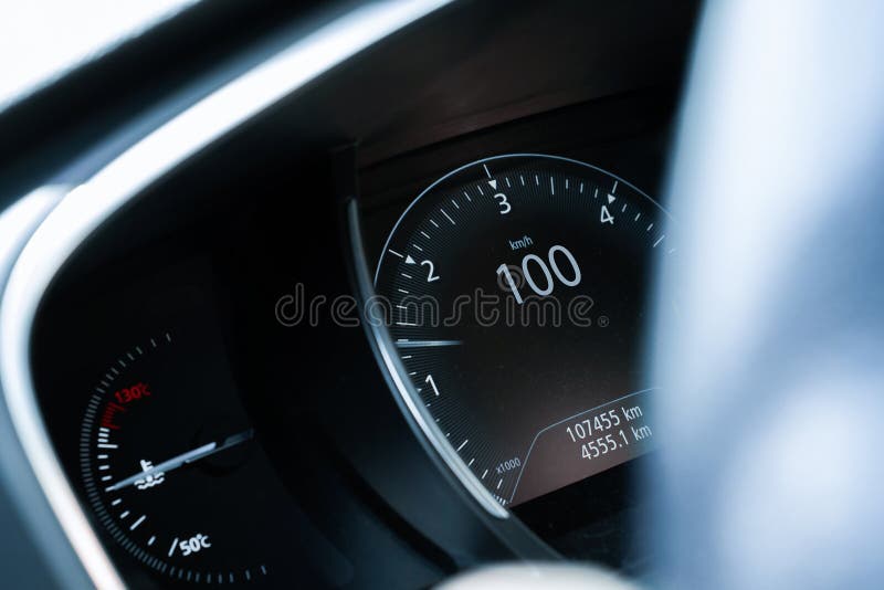Speed Car. Speedometer, Tachometer on Vehicle Dashboard Panel. Fast Car ...