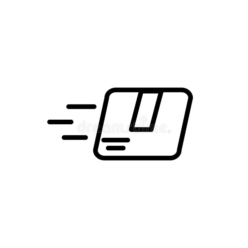 Speed Cardboard Box Service Delivery Icon Thick Line Stock Vector ...