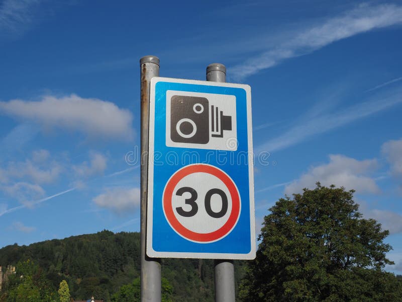 10 Kmph or Mph Driving Speed Limit Sign on Highway Stock Image - Image ...