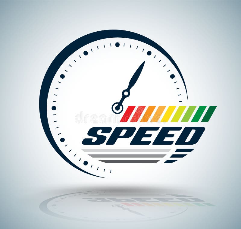 Speed with Clock Modern Icon. Stock Vector - Illustration of assistance ...