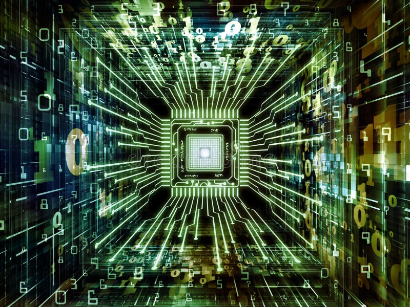 Speed of Computer CPU stock illustration. Illustration of computation ...