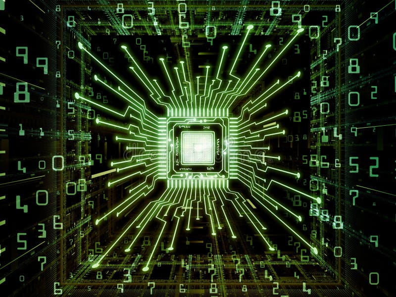 Speed of Computer CPU stock illustration. Illustration of cybercrime ...