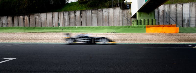 Speed Concept Blurred Motion Racing Car Asphalt Track Side View Stock ...