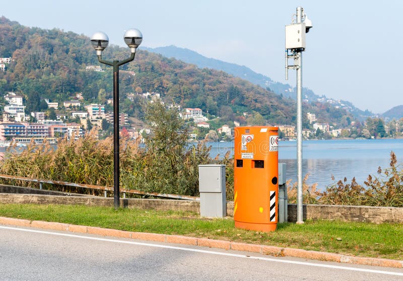 Speed Control Device Hidden Inside the Orange Box. Stock Photo - Image ...