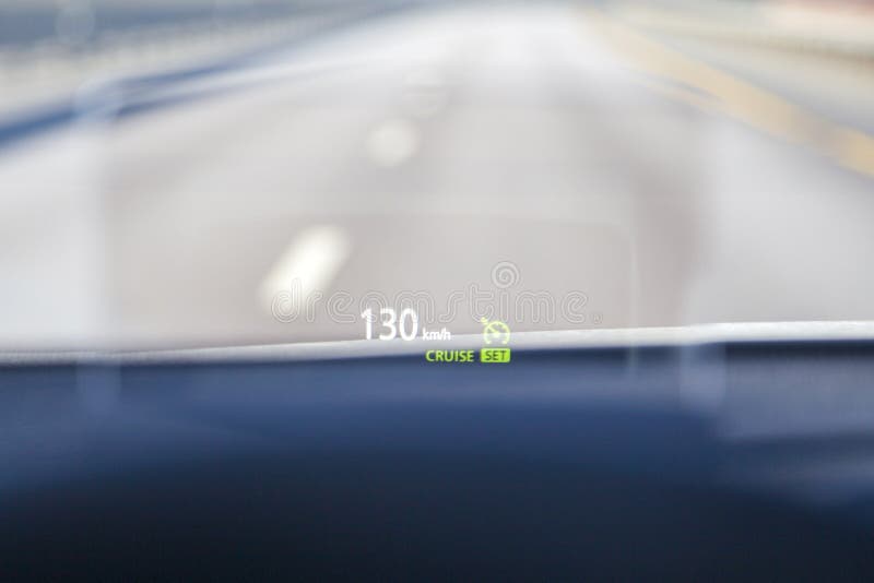 Speed Control, Speed Control Projection Screen in a Modern Car, the ...