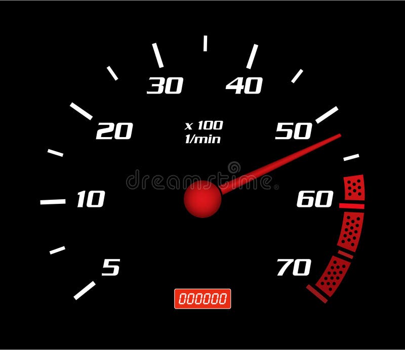Speedometer - Racing To 100 MPH Stock Illustration - Illustration of ...