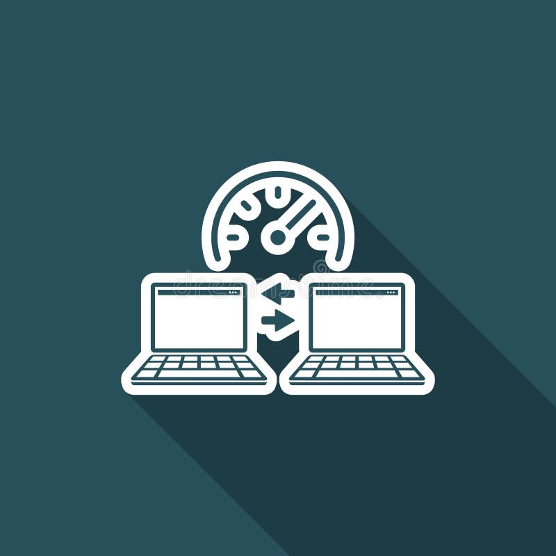 Speed of Data Transfer - Flat Minimal Icon Stock Vector - Illustration ...