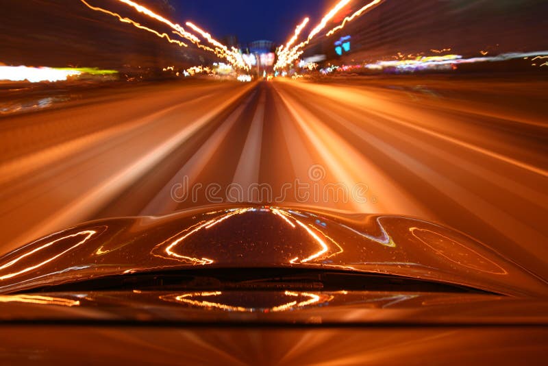 Night car drive stock photo. Image of destination, asphalt - 8190286