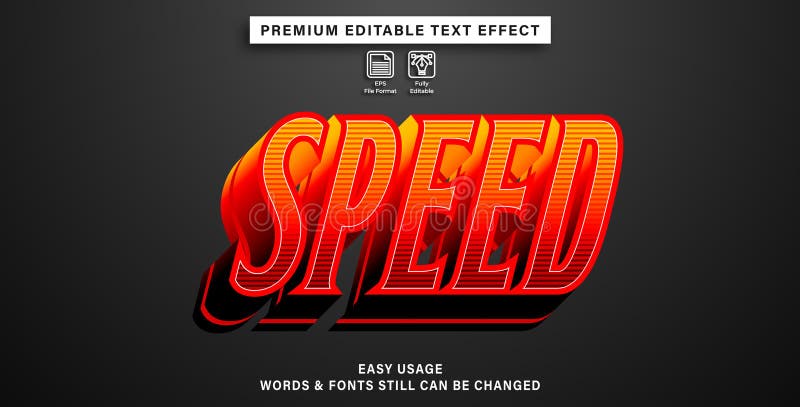 Speed Editable Graphic Text Effect Stock Vector - Illustration of logo ...