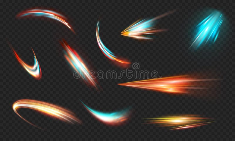 Speed Effect, Realistic Motion Speed Light Stock Vector - Illustration ...