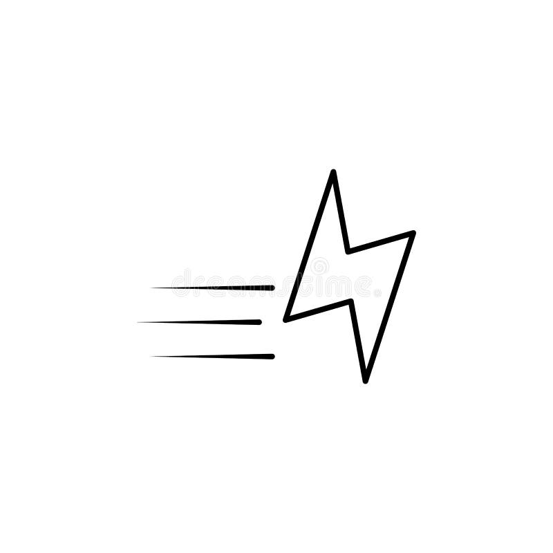 Speed Flash Icon on Black Background for Graphic and Web Design, Modern ...