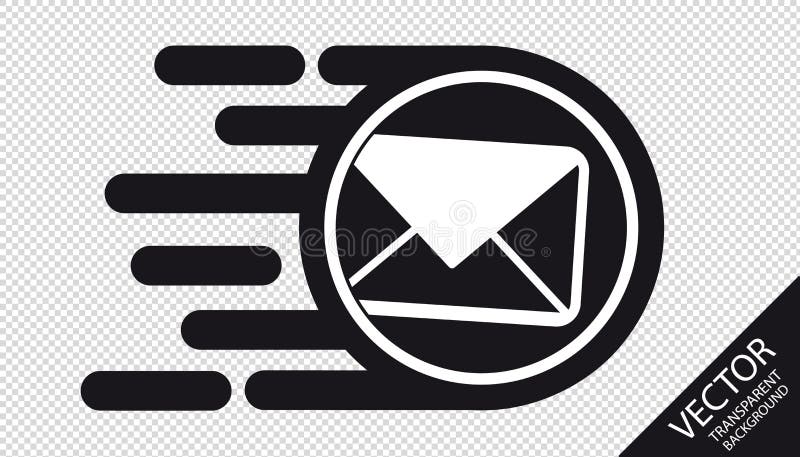 Speed Flat Icon - Fast Email Delivery Concept - Vector Illustration ...