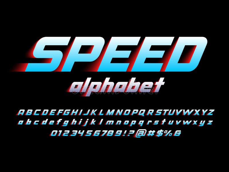 Speed font stock vector. Illustration of alphabet, typeset - 179503744