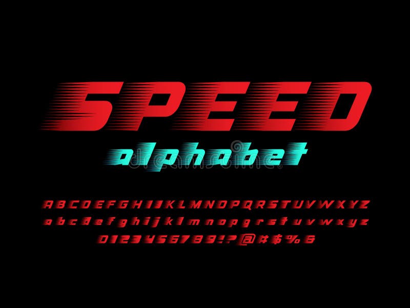 Speed font stock vector. Illustration of dynamic, graphic - 144092436