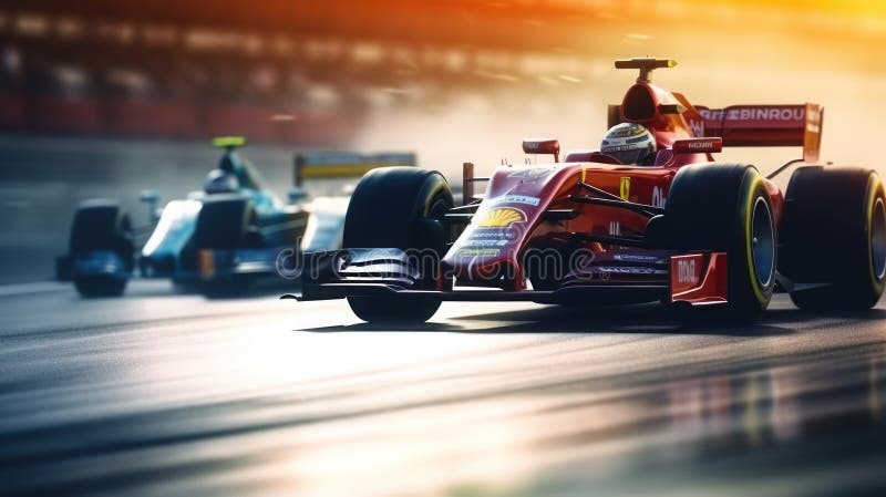 Speed of a Formula One Car on the Motion Stock Illustration ...
