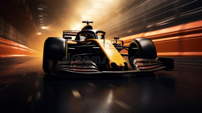 Speed of a Formula One Car in Motion Stock Illustration - Illustration ...