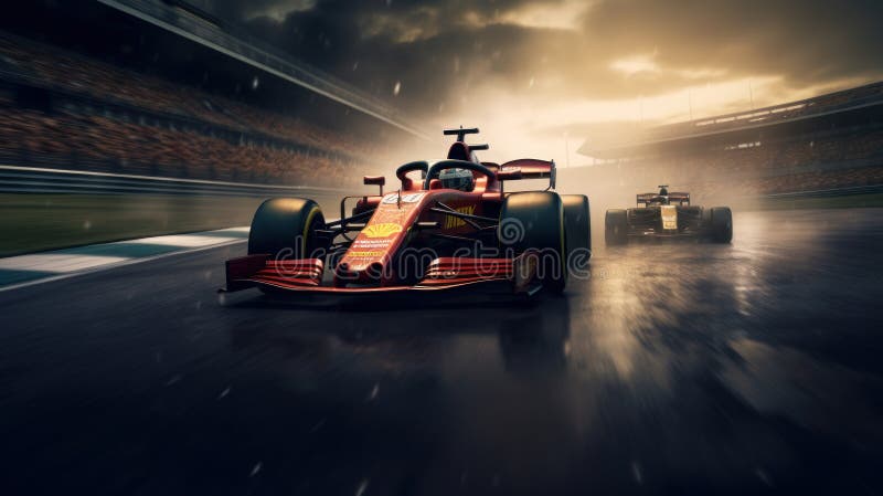 Speed of a Formula One Car on the Motion Stock Illustration ...