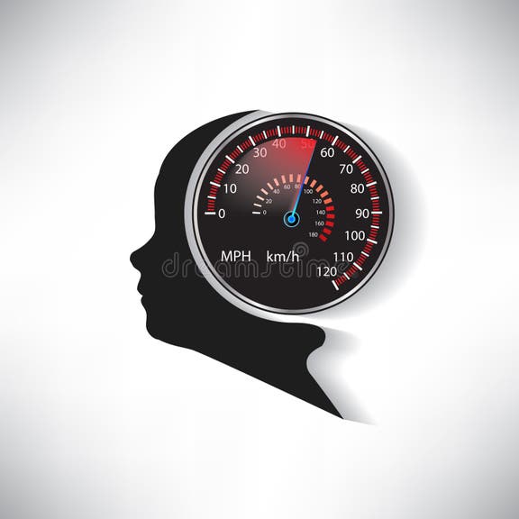 The Speed of the Human Brain Compared To Car Speedometer Stock ...