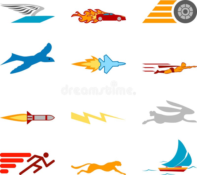 Speed Icon Set Series Design Elements Stock Vector - Illustration of ...