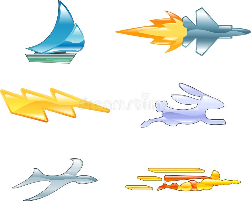 Speed Icon Set Series Design Elements Stock Vector - Illustration of ...