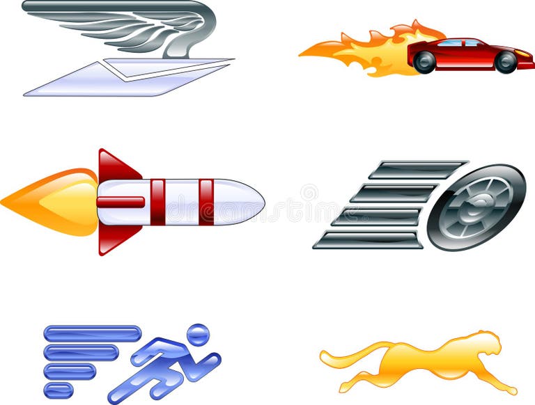Speed Icon Set Series Design Elements Stock Vector - Illustration of ...