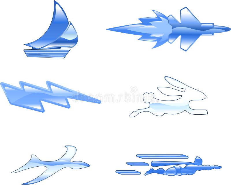 Speed Icon Set Series Design Elements Stock Vector - Illustration of ...