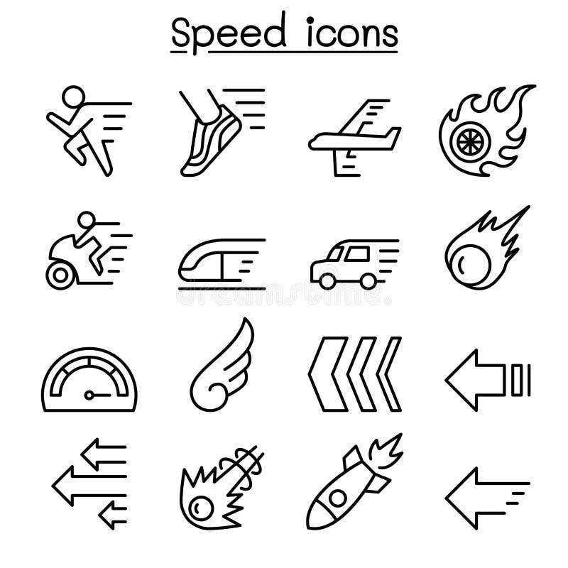 Speed icon set stock vector. Illustration of direction - 125014260