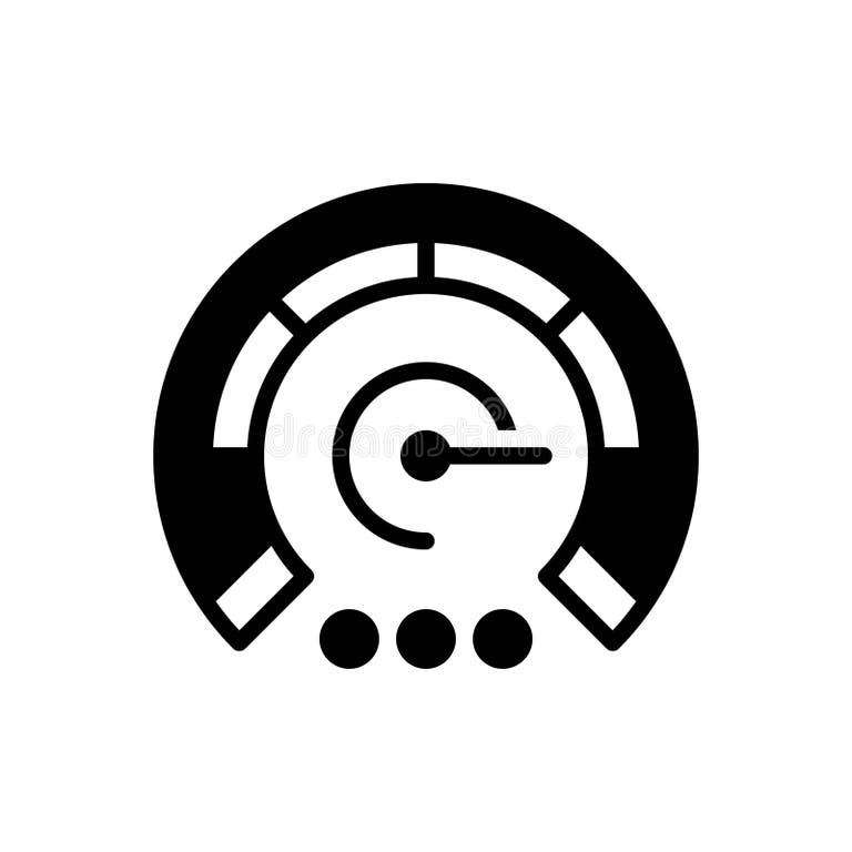 Black Solid Icon for Speed, Tachometer and Gauge Stock Vector ...